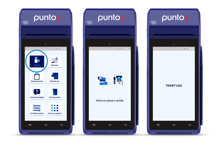 Venda com cartão Ticket Log - Punto