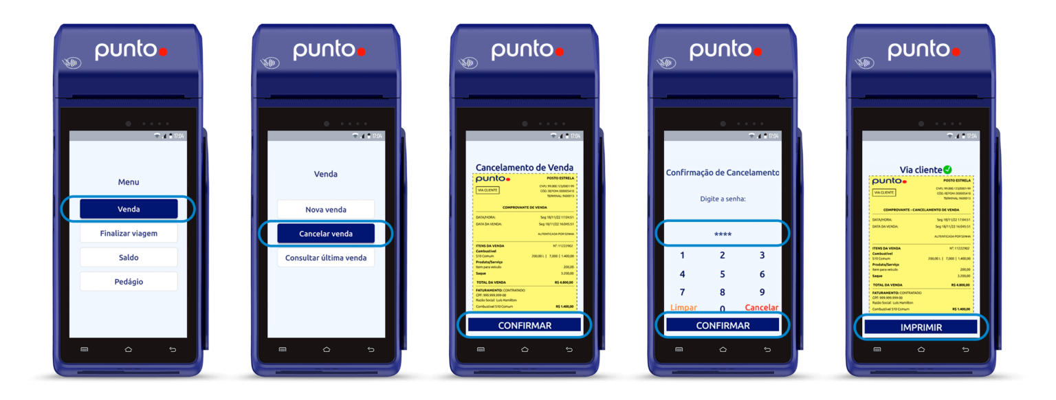 Cancelamento de Vendas - Punto